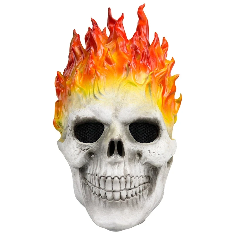 Ghost-Rider-Mask-Halloween-Flame-Skull-Full-Face-Masks-Scary-Skeleton ...