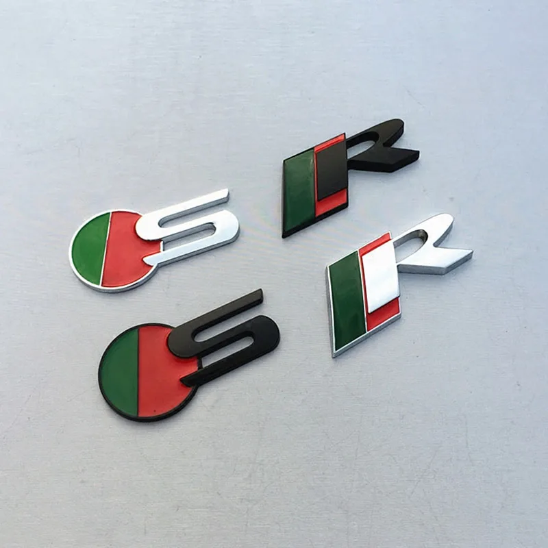 3D Metal Chrome Black Logo R S Letters Emblem Car Badge Trunk Decal For ...