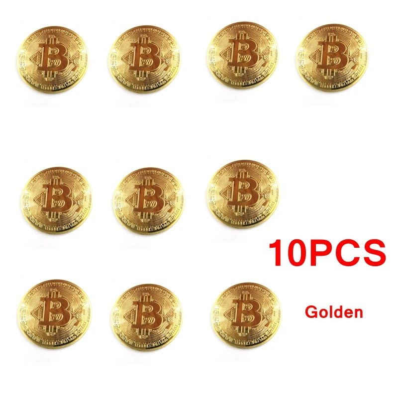 10PCS-Gold-Plated-Bitcoin-Coin-Collectible-Art-Collection-Gift-Physical ...