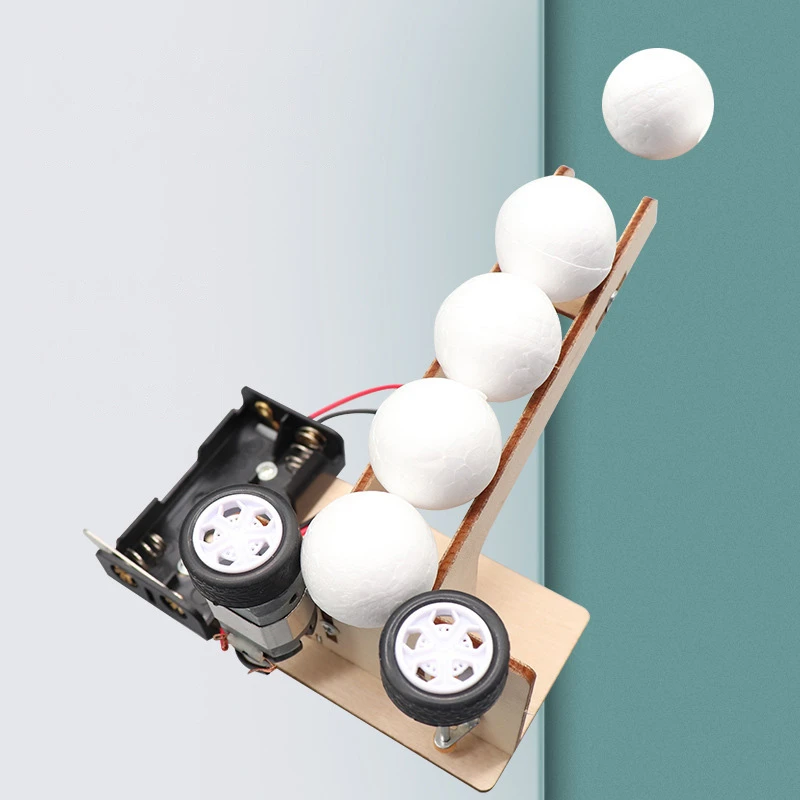 Electric Ball Pitching Machine Kits Kids Diy Science Toys Children ...