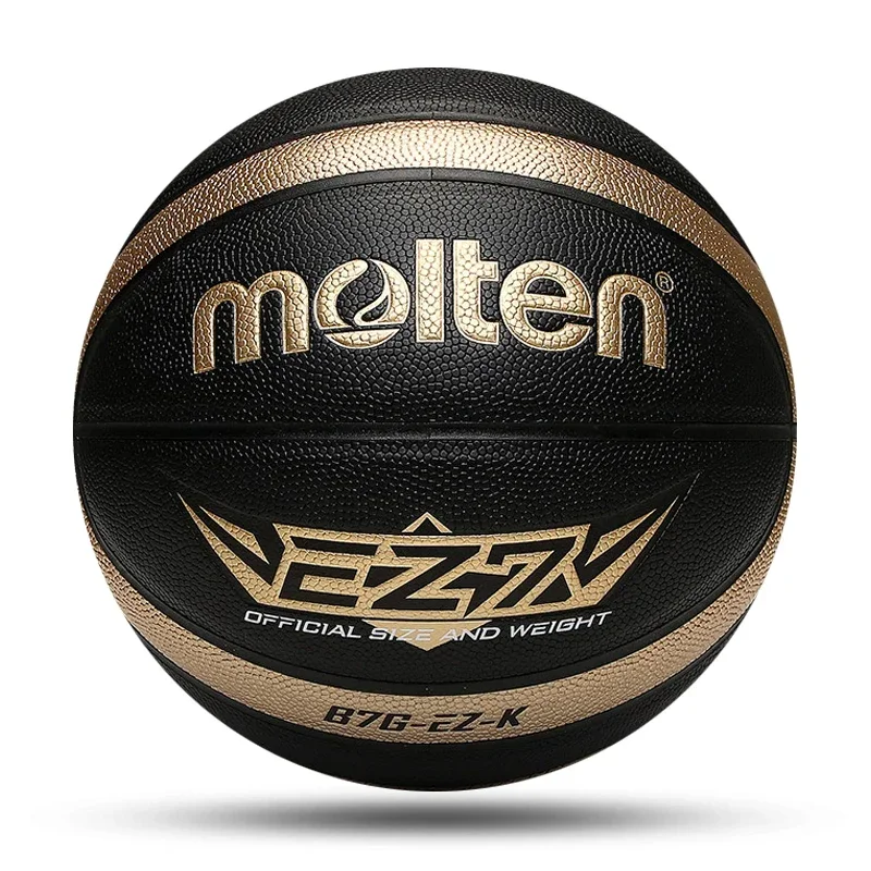 Molten-Size-5-6-7-Basketball-Black-Gold-PU-Outdoor-Indoor-Balls-Women ...