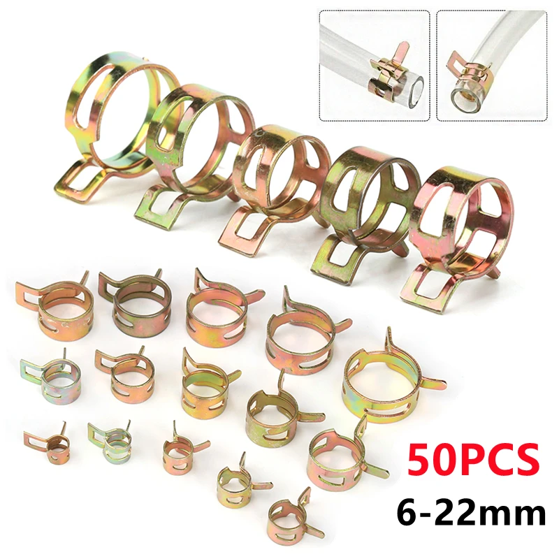 50Pcs-Carbon-Steel-Spring-Clips-For-Fuel-Pipe-Water-Hose-Clip-Pipe-Tube ...