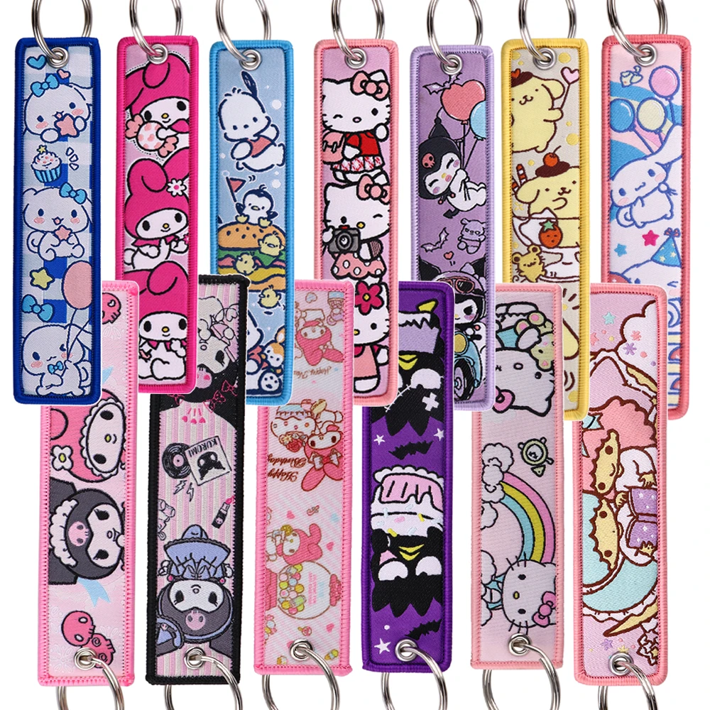 Animated-Cat-keychain-for-Cars-Backpack-Key-Holders-Fashion-Embroidery ...