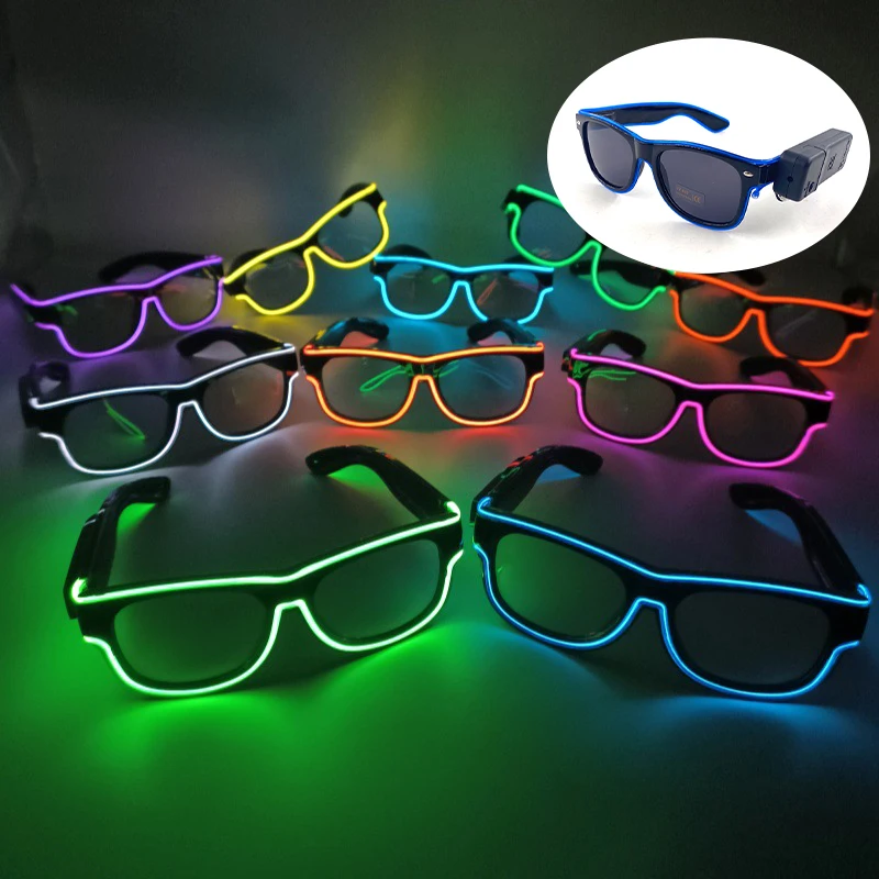 LED-Glowing-Glasses-Luminous-Neon-Glow-in-the-Dark-Sunglasses-Flashing ...