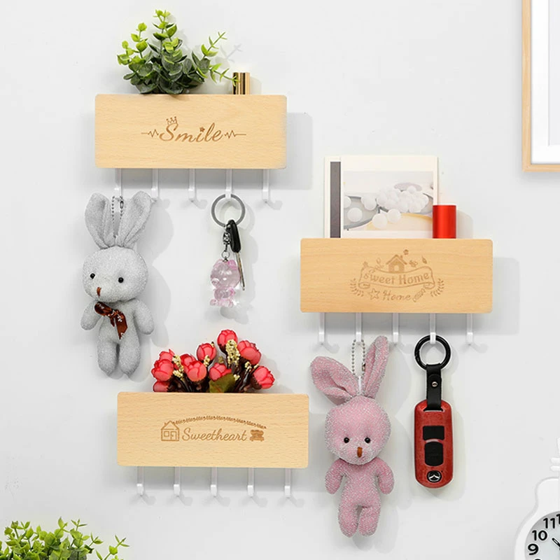 Vintage Engraving Key Holder Home Accessories Wall Coat Rack ...
