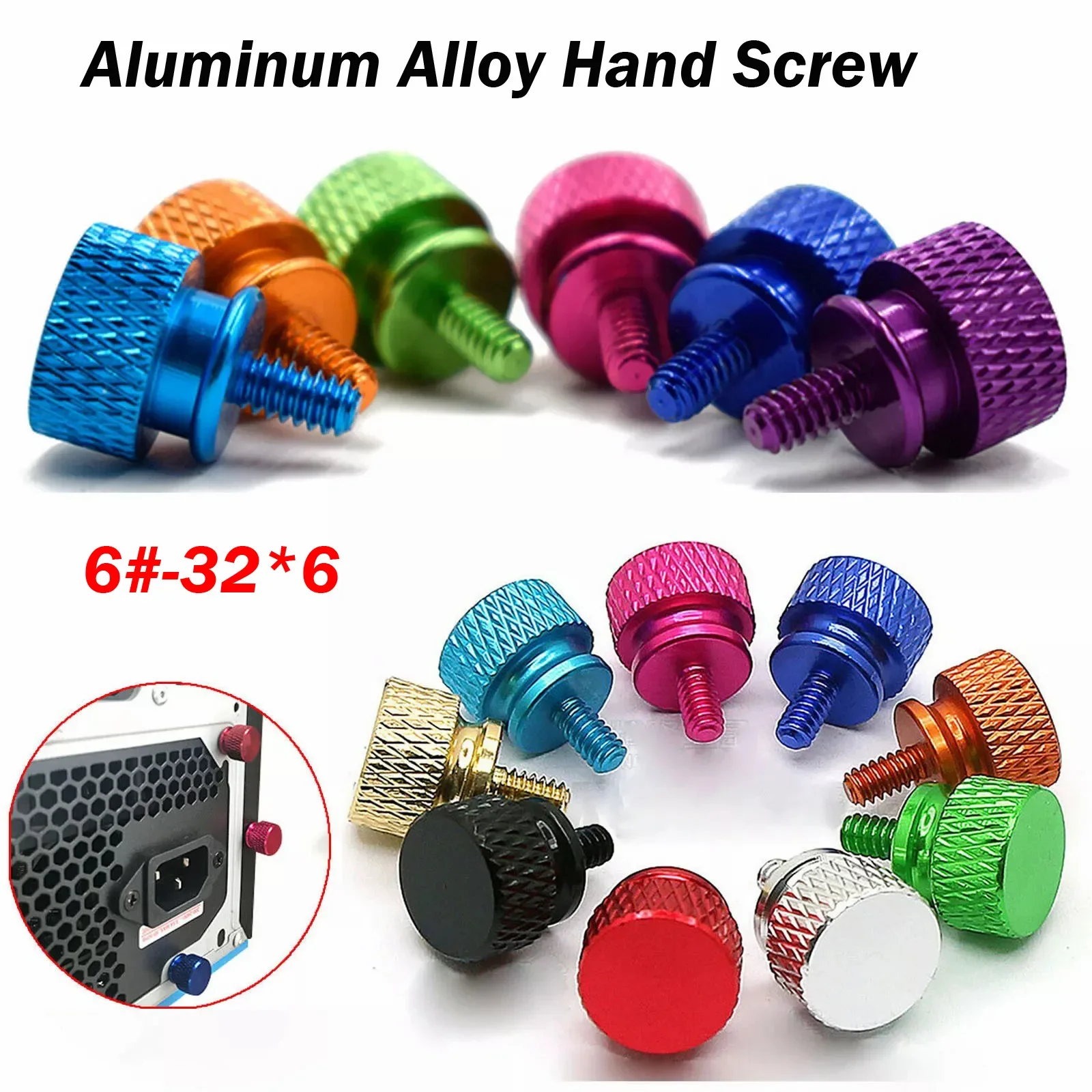 2Pcs 6#-32*6 Computer PC Case DIY Anodized Aluminum Knurled Thumb Bolts ...