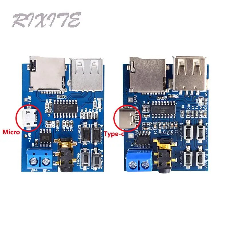TF Card U Disk MP3 Format Decoder Board Module Amplifier Decoding Audio ...