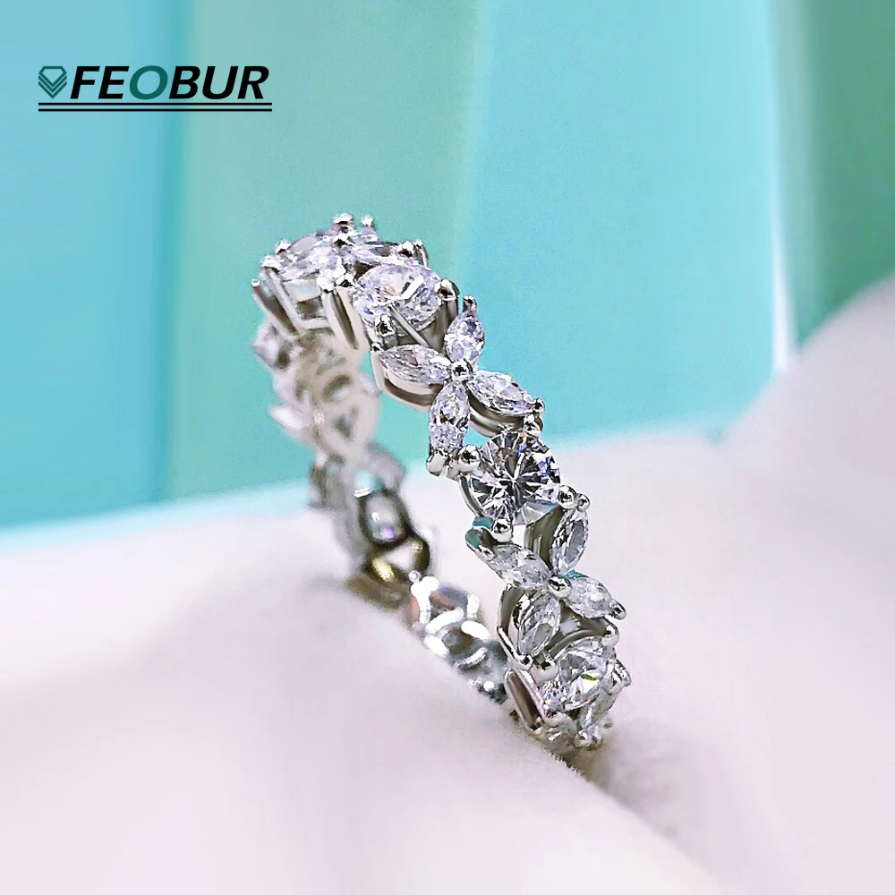 D-Color-Round-Marquise-Cut-Full-Moissanite-Eternity-Ring-for-Women-Original-100-S925-Sterling ...