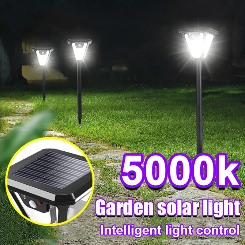 5000K-Solar-Pathway-Garden-Decor-Lights-Outdoor-With-Motion-Sensor-IP65 ...