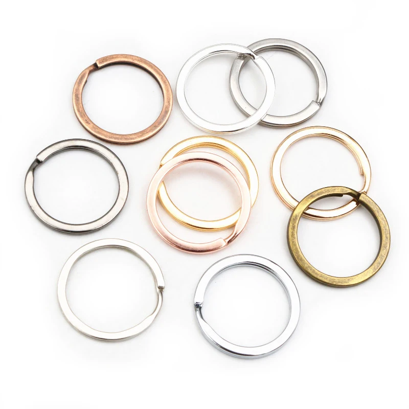 25mm-20pcs-lot-Key-Ring-Key-Chain-Rhodium-Bronze-Gold-Silver-9-Colors ...