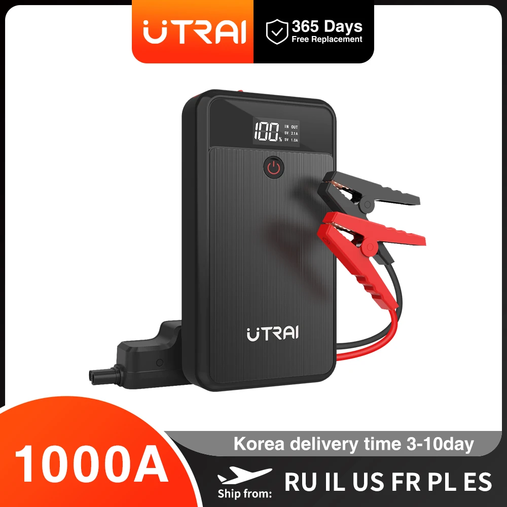 UTRAI-Car-Jump-Starter-1000A-Battery-Charger-8000mAh-Emergency-Power-Bank-Booster-with-LED ...
