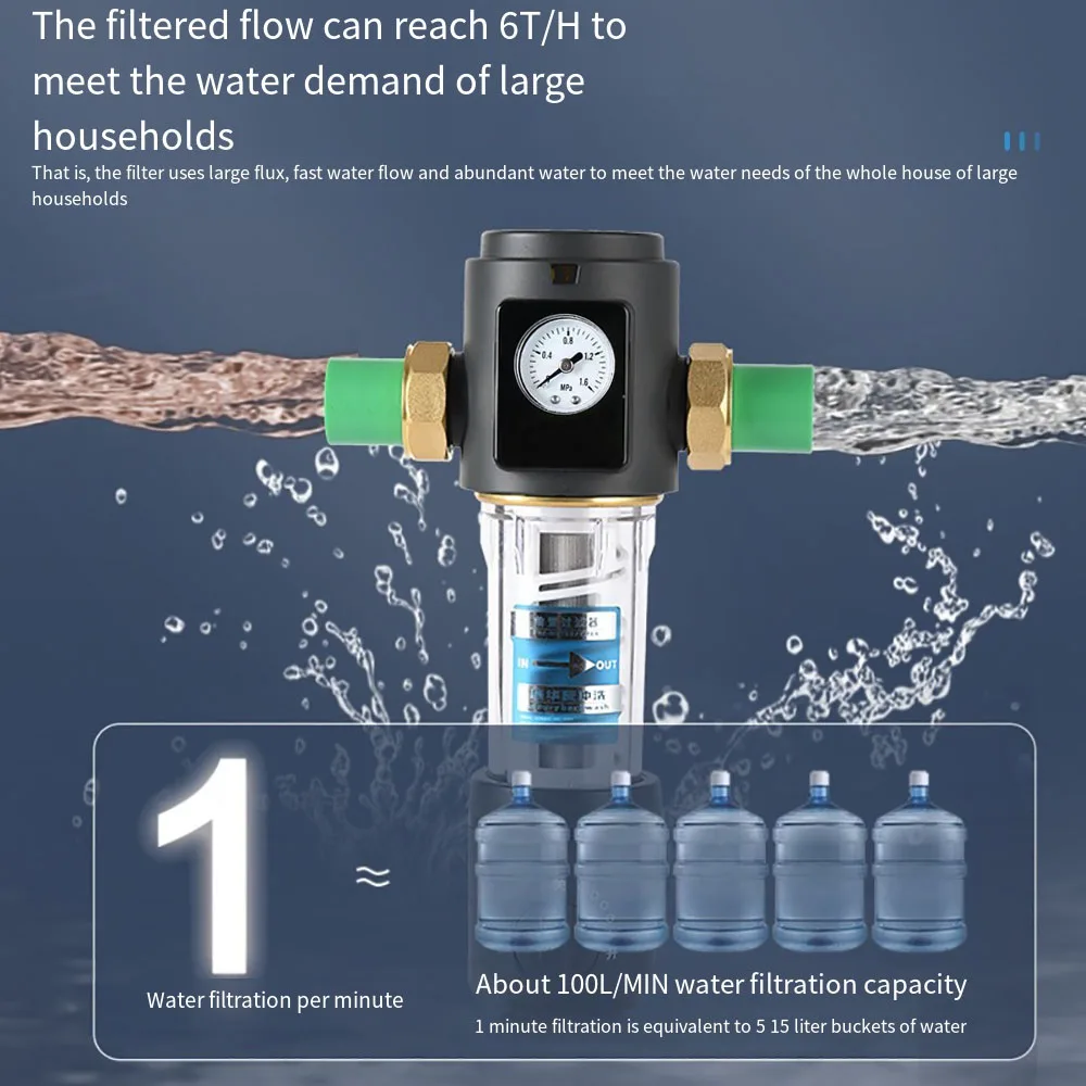 Pre Filter Purifier Whole House Spin Down Sediment Water Filter Central ...