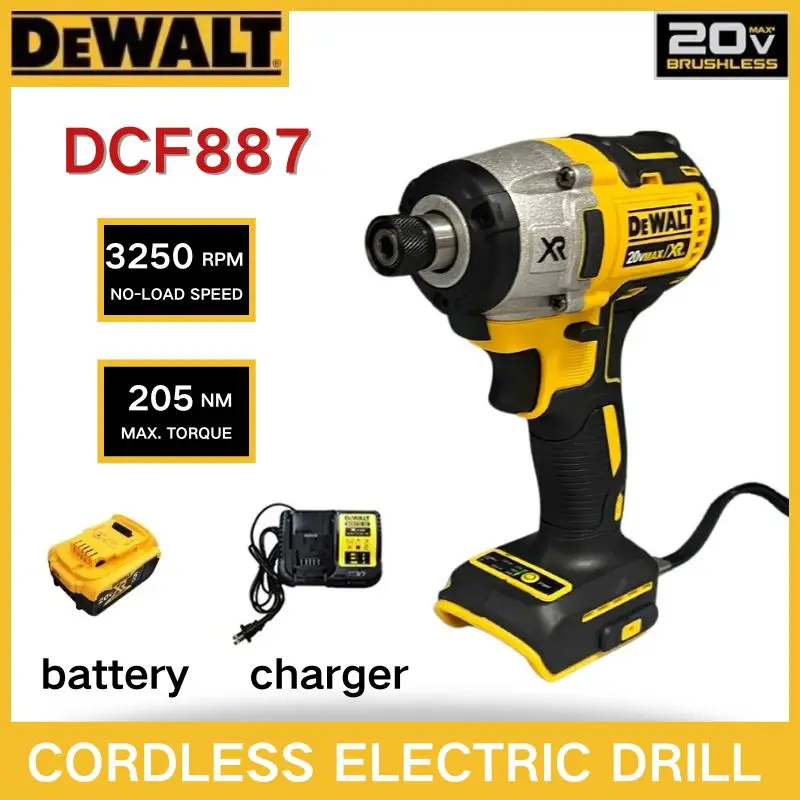 DEWALT-Electric-Drill-DCF887-Impact-Driver-20v-Cordless-Screwdriver-1-4 ...