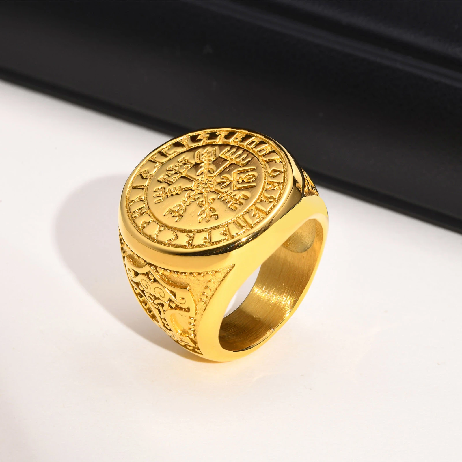 Vnox Cool Punk Norse Viking Thor Mjolnir Hammer Rings for Men,Solid ...