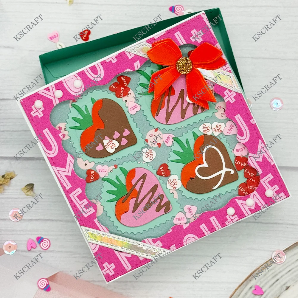 KSCRAFT-Strawberry-Dessert-Box-Cutting-Dies-Stencils-for-DIY ...