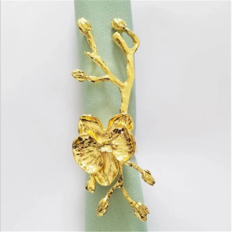 Fashion-Orchid-Napkin-Ring-Creative-Napkin-Buckle-High-Quality-Metal ...