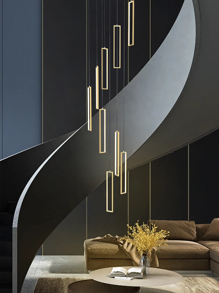 LED-Stair-Long-Chandelier-Modern-Loft-Hanging-Light-Fixture-Nordic ...