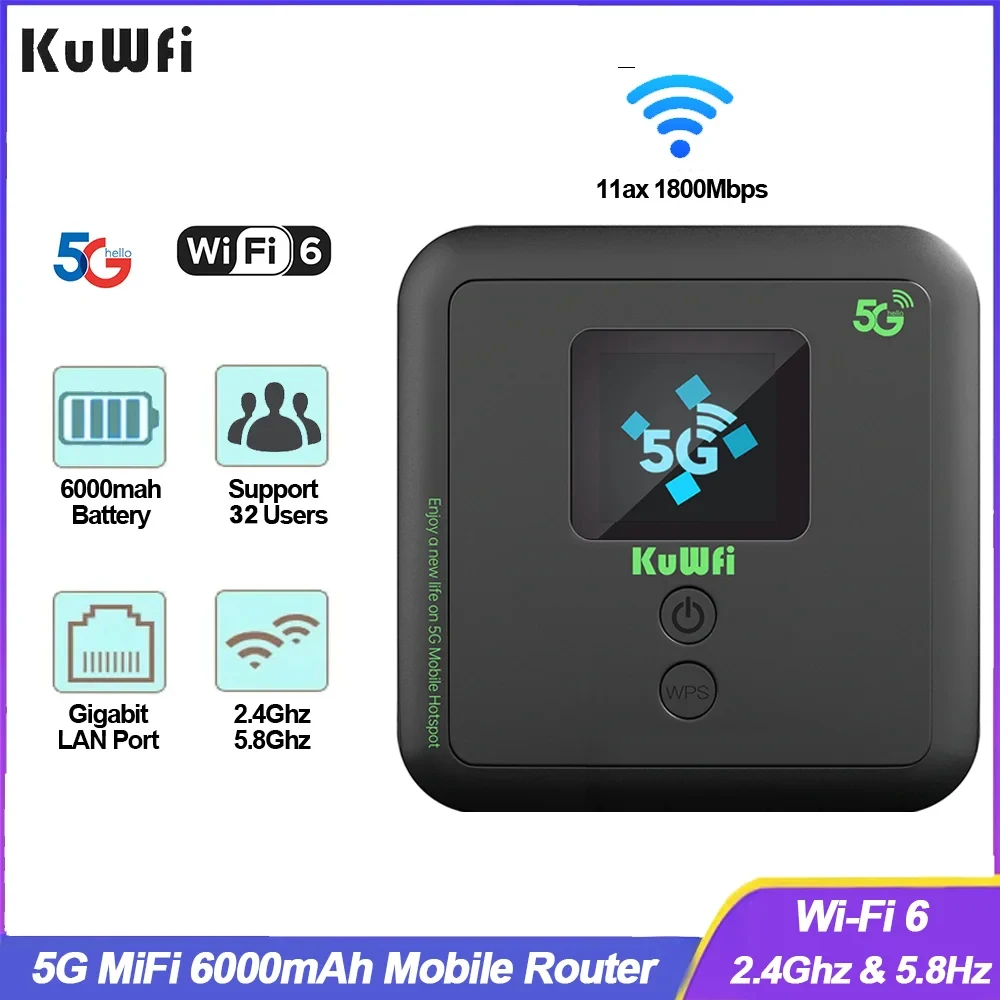 Kuwfi-5g-mifi-router-wi-fi-6-ax1800-pro-table-4g-mobiler-router ...
