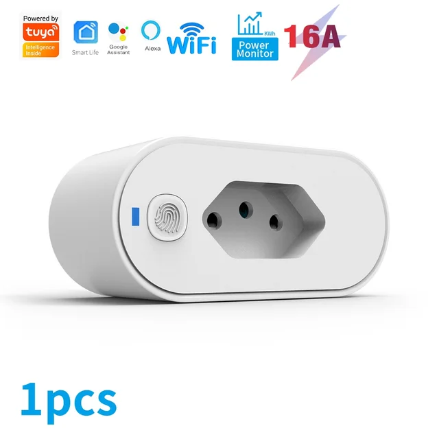 SIXWGH Tuya Wifi Socket Adaptador De Soquete Inteligente 16A Suporte ...