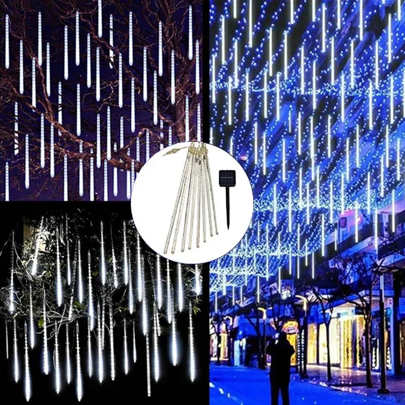 30-50cm-10-Tube-Meteor-Shower-Rain-LED-String-Lights-Outdoor-Street ...