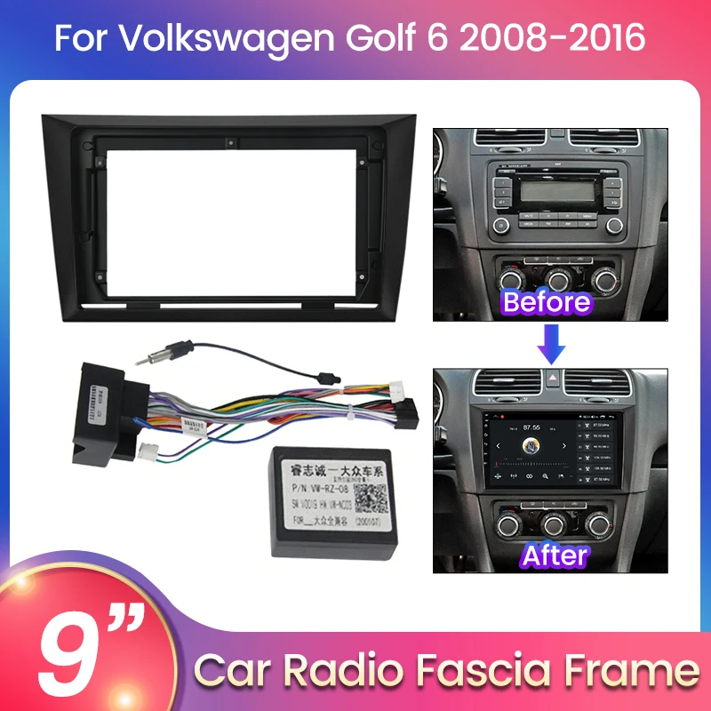 TomoStrong-Car-Radio-Dashboard-Frame-For-VW-Volkswagen-Golf-6-2008-2016 ...