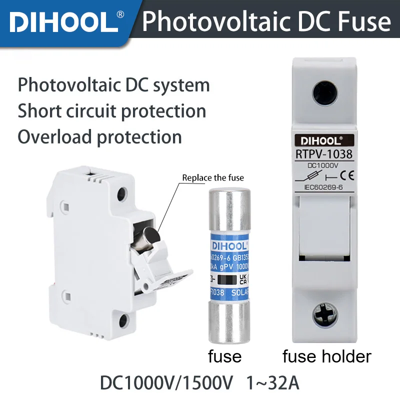 Dihool-Solar-fuse-Holder-DC-Fuse-1000V-10A-15A-1500V-2A-10A-63A-40A-30A ...
