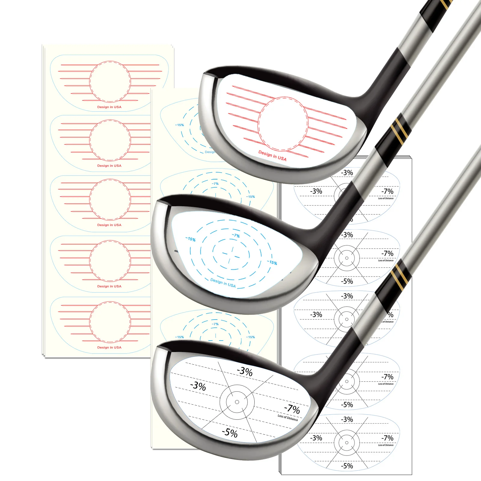 Golf Impact Tape Labels 125Pcs Golf Club Impact Stickers for Woods ...
