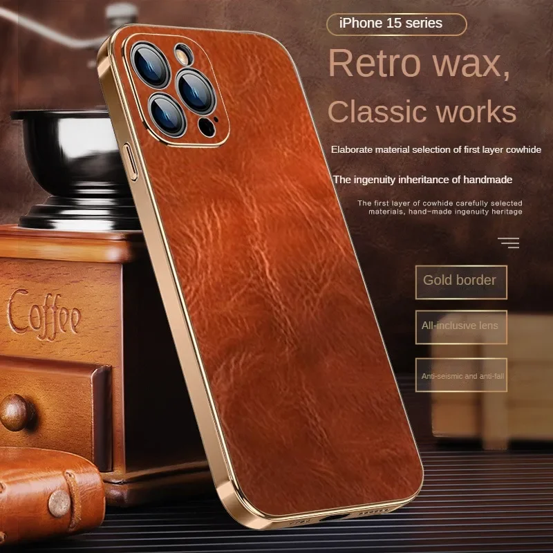 Luxury-Genuine-Leather-New-for-iPhone-15-Pro-Max-Protective-Case-Retro ...
