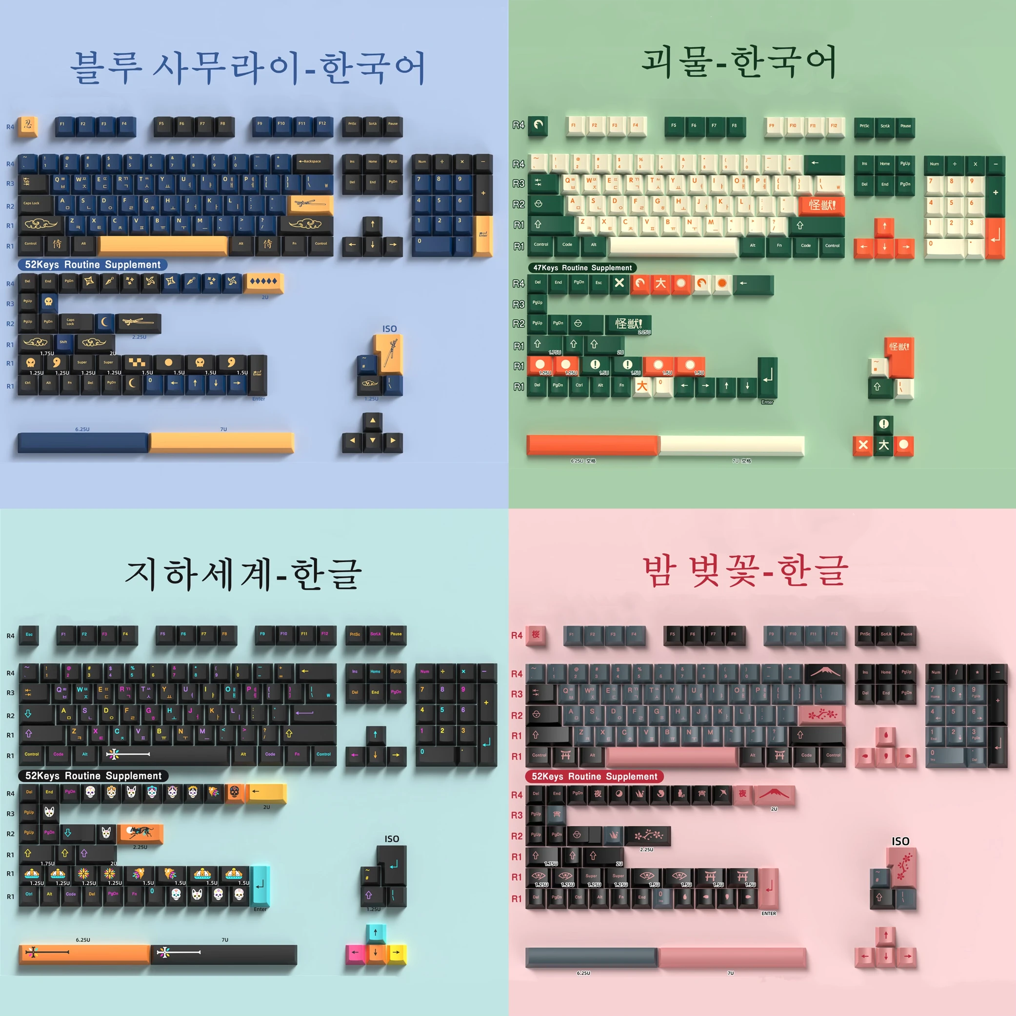 Korean Keycaps GMK 136/139 Keys Cherry Profile PBT Dye Sub KR Keycaps ...