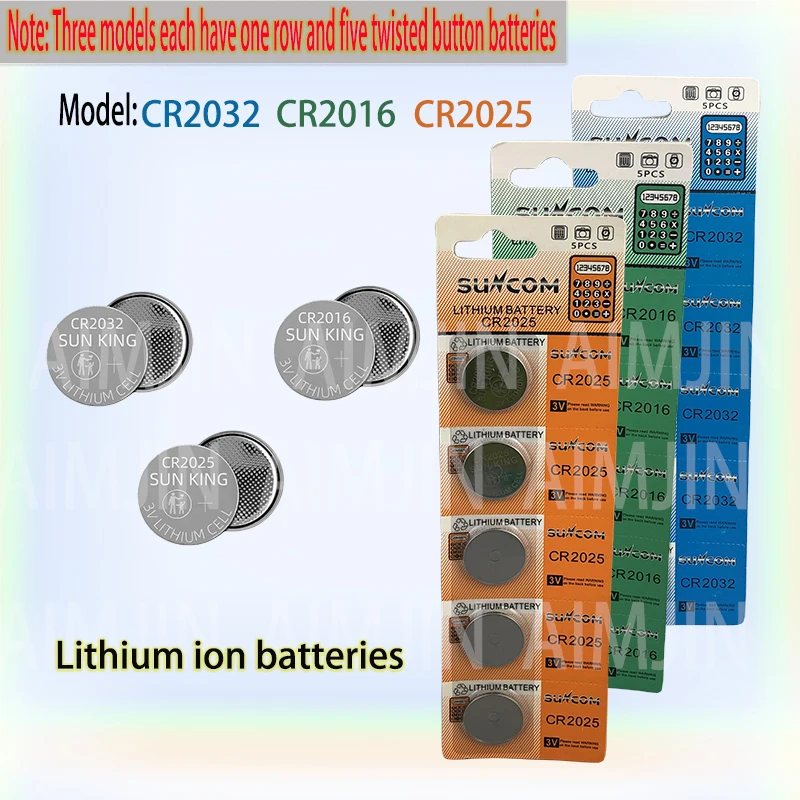 10-100PCS-3V-85-155-220mAh-CR2025-CR2016-CR2032-Lithium-Button-Battery ...