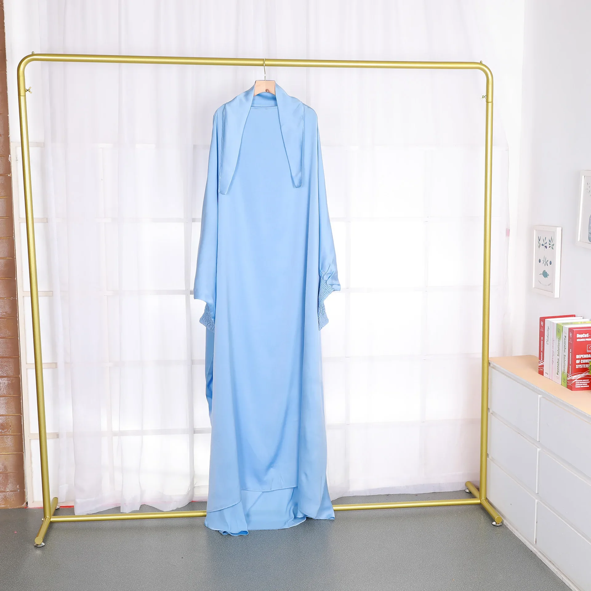 Women-s-Solid-Color-Long-Dress-Middle-East-Arabic-Dubai-Turkey-Style ...