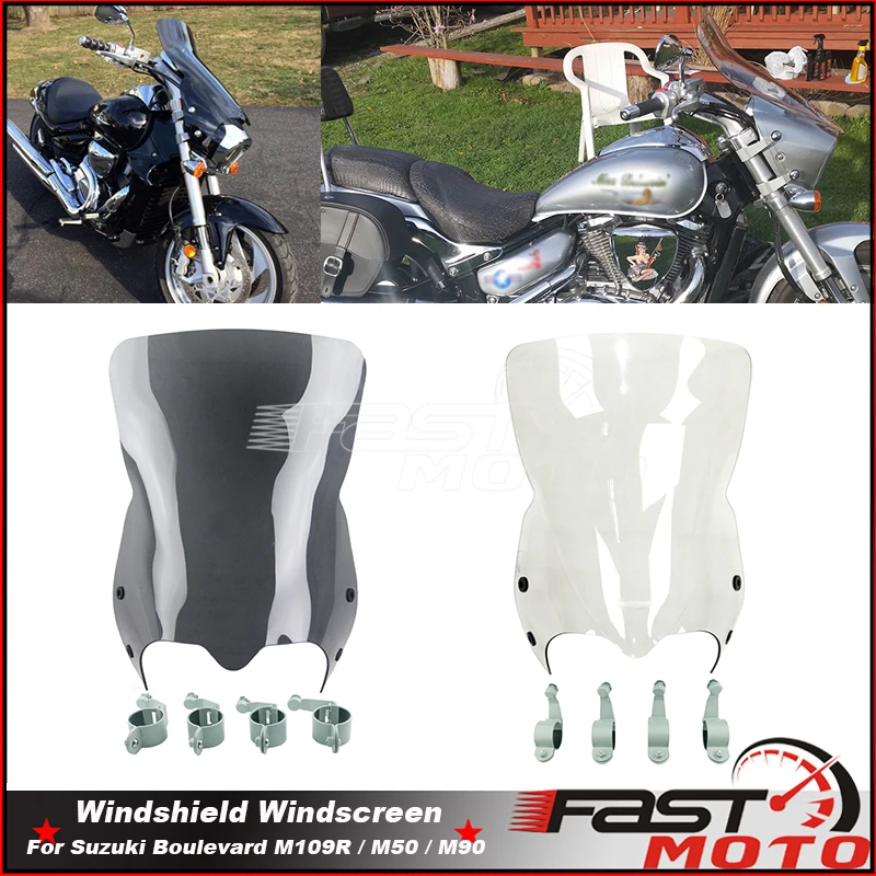Motorcycle Windscreen Windshield Wind Screen Shield Front Deflector W ...