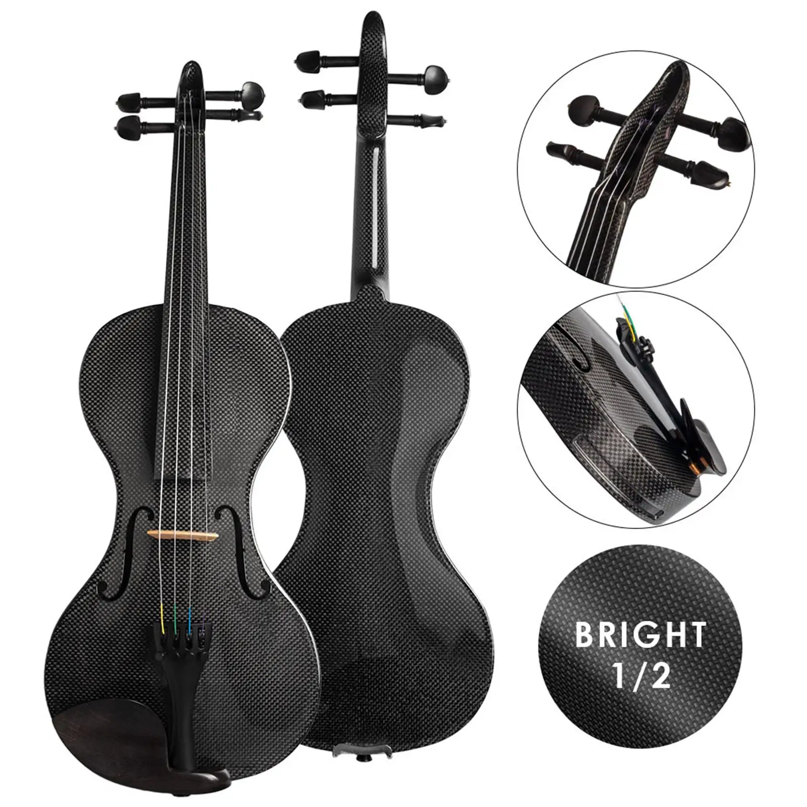 Adults-Kids-Violin-Handmade-Pure-Carbon-Fibre-Accurate-Beginner ...