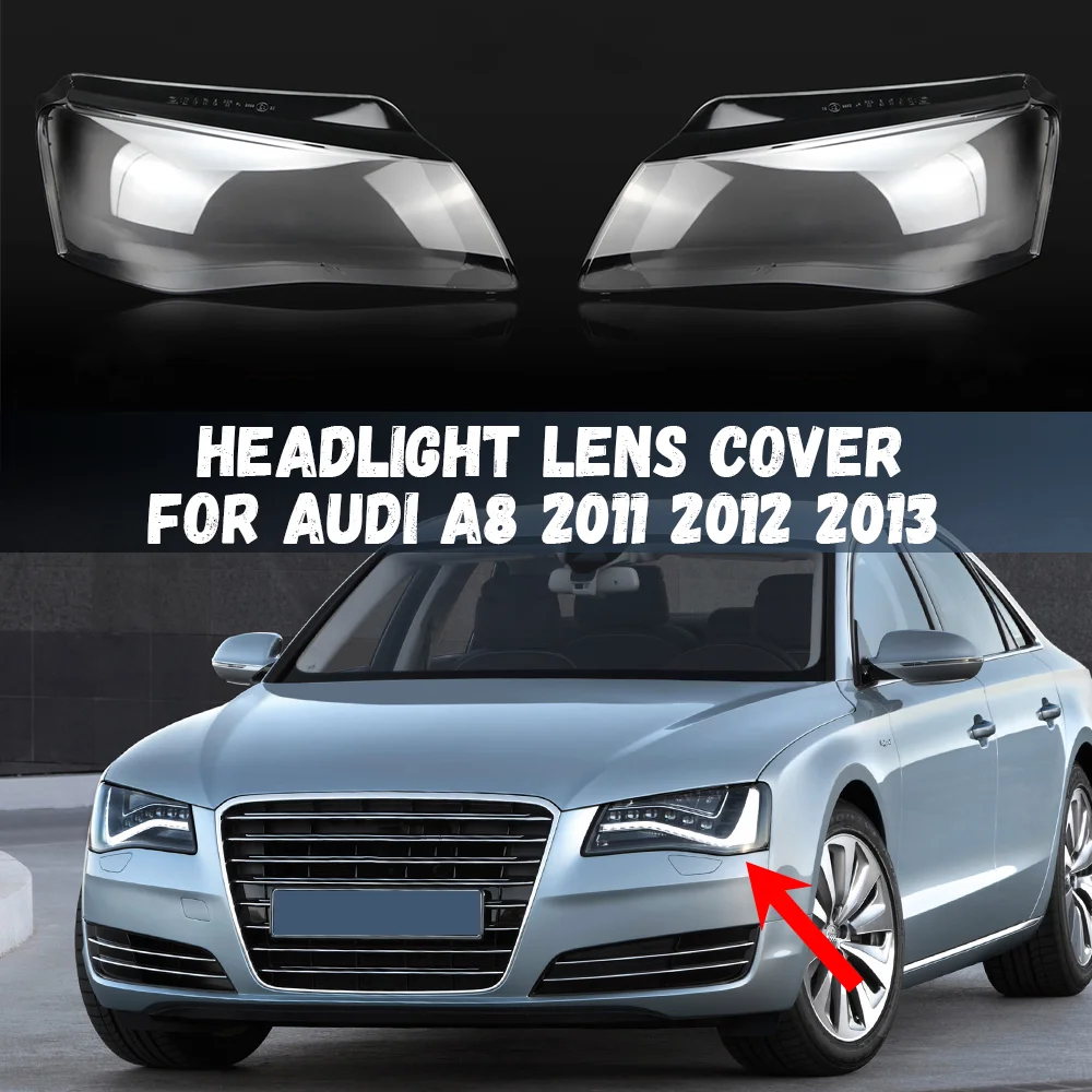 Headlights-Lens-Cover-For-Audi-A8-D4-2011-2012-2013-Headlamp-Glass-Lamp ...