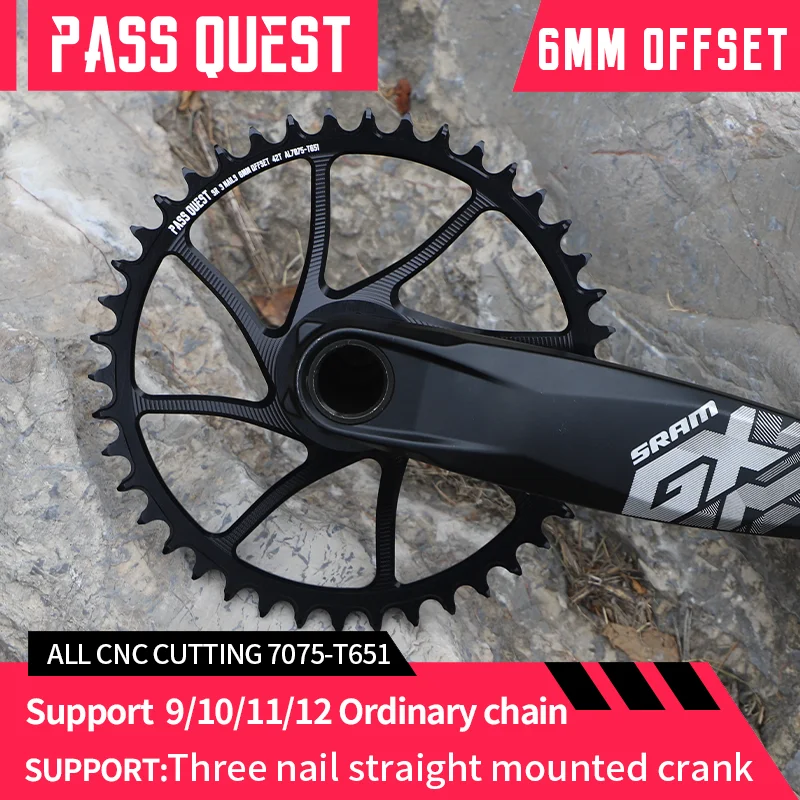 PASS-QUEST-6mm-Offset-Bicycle-Chainring-38-40-42-44-46T-Gravel-Cross ...