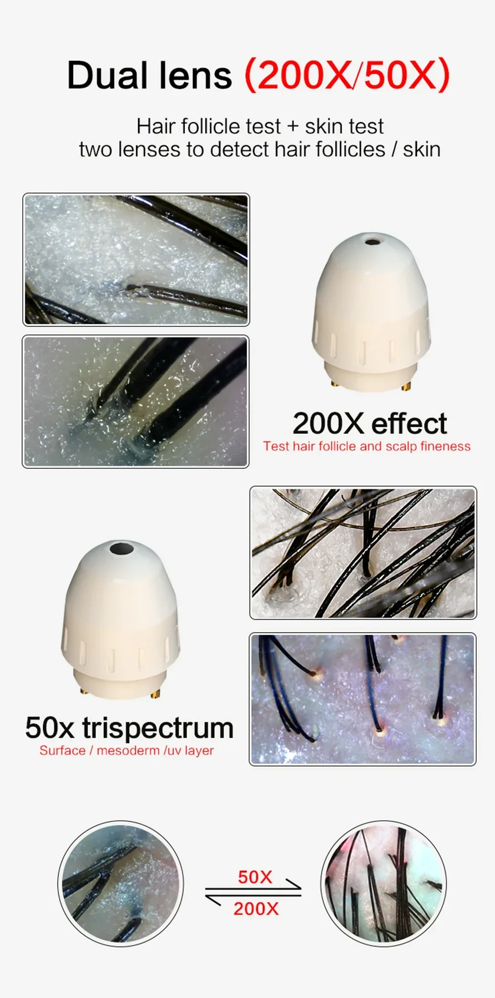 2023 HD Digital Skin Analyzer Professional Hair Scalp Camera Detector ...