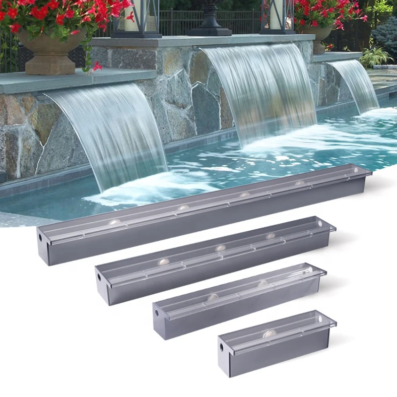 Acrylic-Water-Spillway-Pool-Spa-Wall-Mount-Waterfall-Sheer-Descent ...