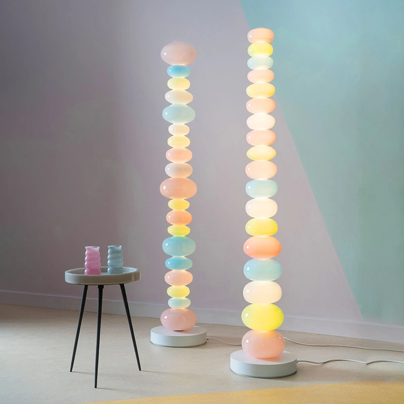 Candy String Rainbow Led Floor Lamp Nordic Novelty Glass Floor Light ...