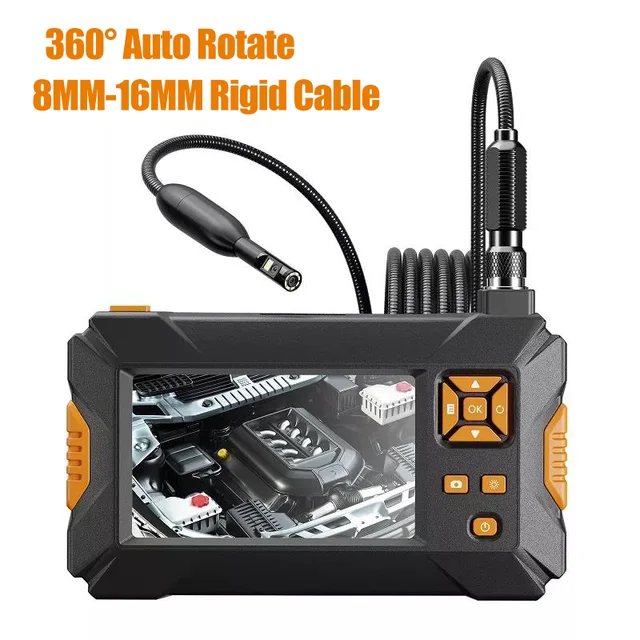 ENWOR Auto-Rotate 360 Degree Endoscope Dual Camera 4.3" 1080P HD IPS ...
