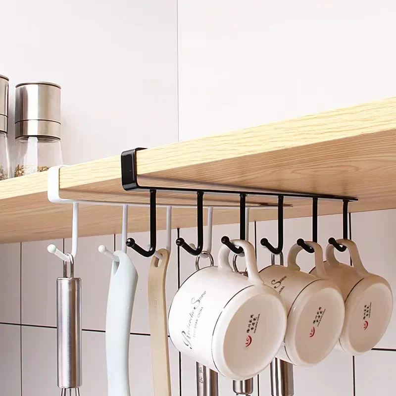 Kitchen-storage-rack-with-Hooks-cabinet-hanging-racks-non-perforated ...