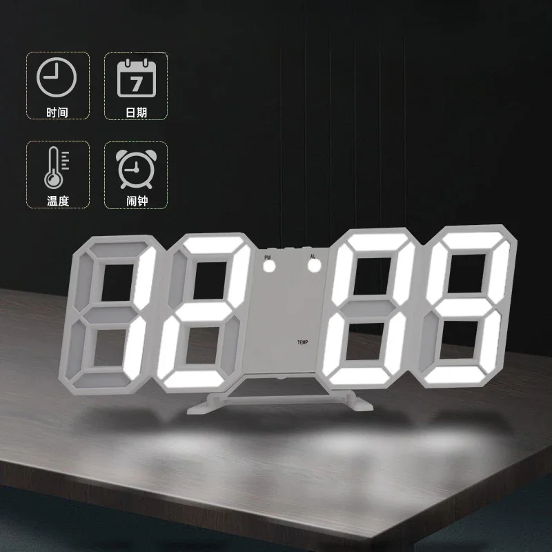 Digital Decoration for Bedroom Desk Watches Led Wall Clock Living Room ...