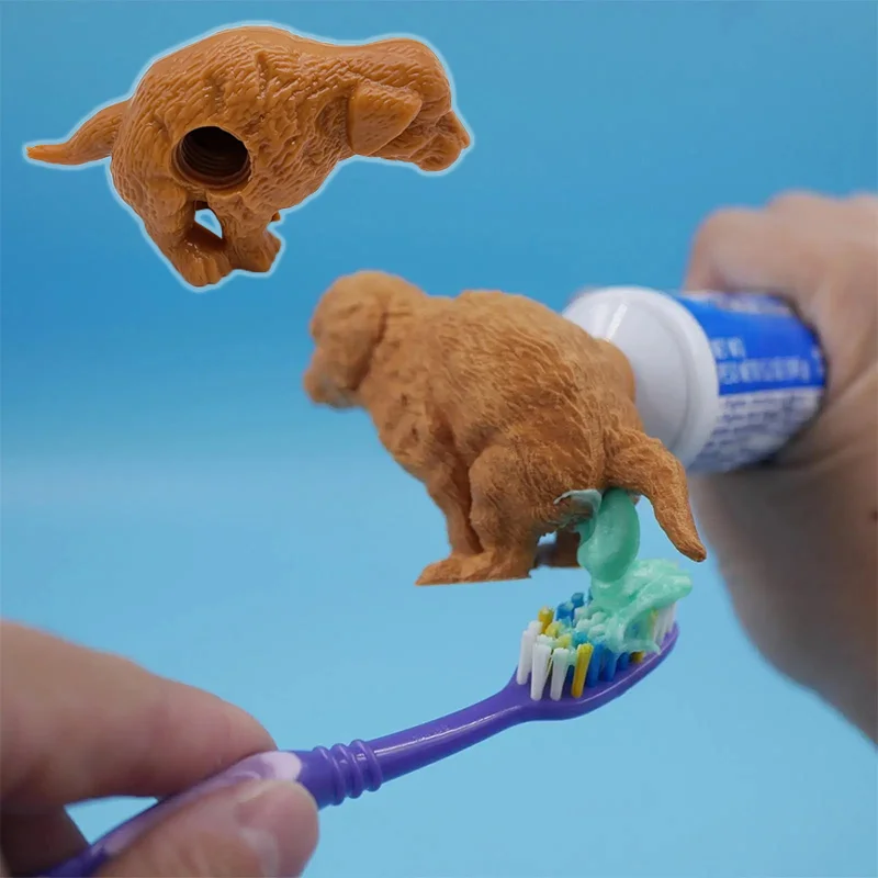 Funny Dog Pooping Toothpaste Dispenser Puppy Butt Toothpaste Cap ...