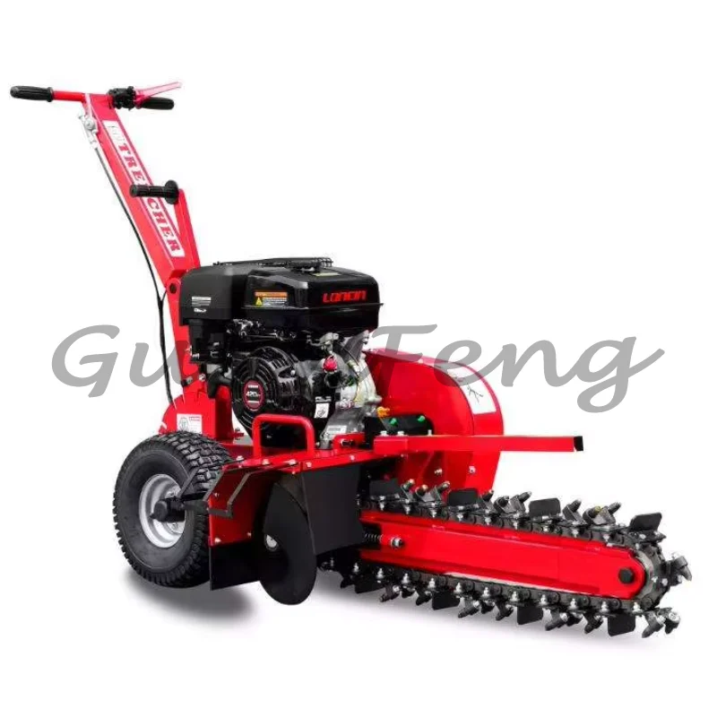 15HP Maximum Depth 600mm Portable Walking 600mm Mini Chain Trencher ...