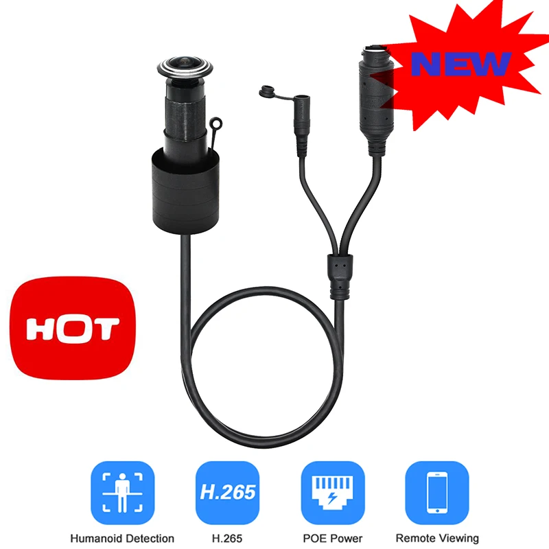 Mini Peephole 5MP Door Eye IP POE Camera Motion Detection Video-eye ...