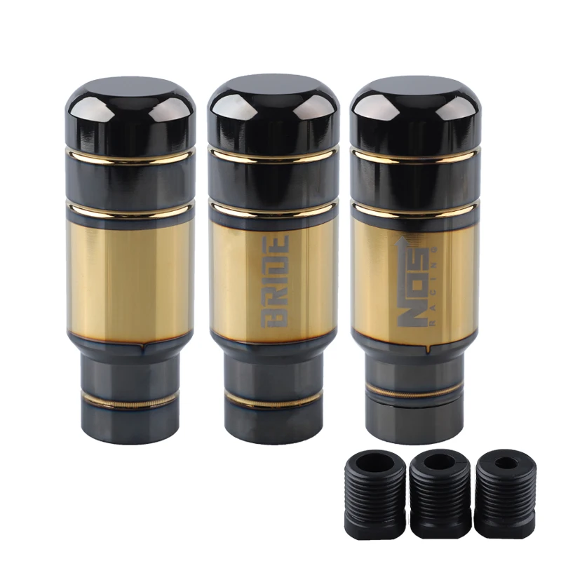 9cm-BRIDE-NOS-Universal-Car-black-gold-Gear-Shift-Knob-Aluminum-Alloy ...
