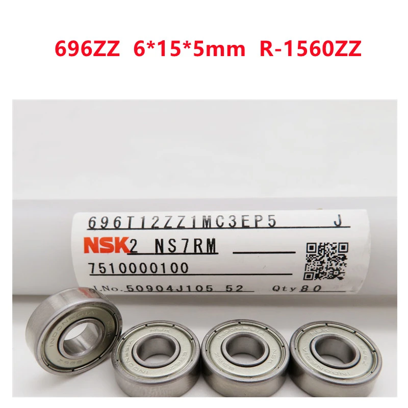 오리지널 NSK 고속 베어링 696ZZ 6*15*5mm R 1560ZZ 소형 볼 베어링 모터 696 696Z 6x15x5mm ...