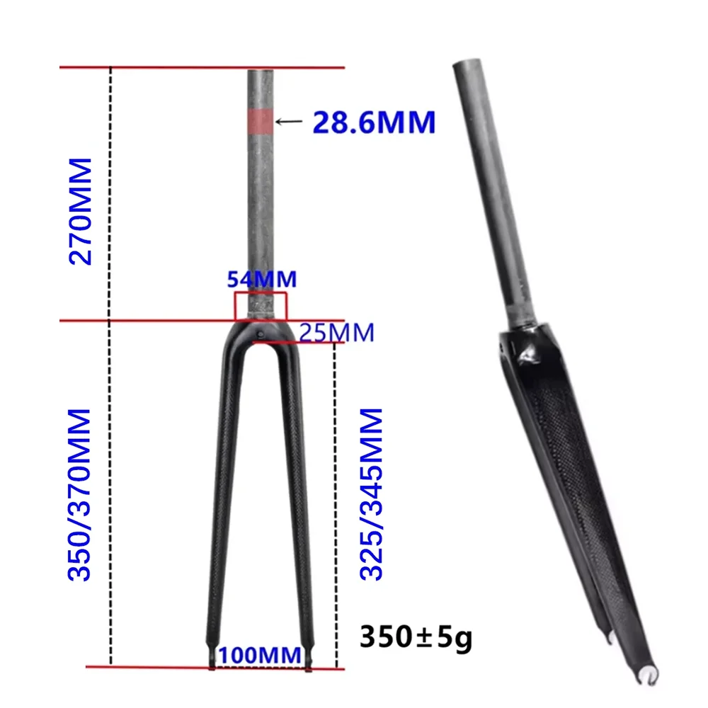 BALUGOE Carbon Fiber Front Fork Straight Tube Road Bike Rigid Fork ...