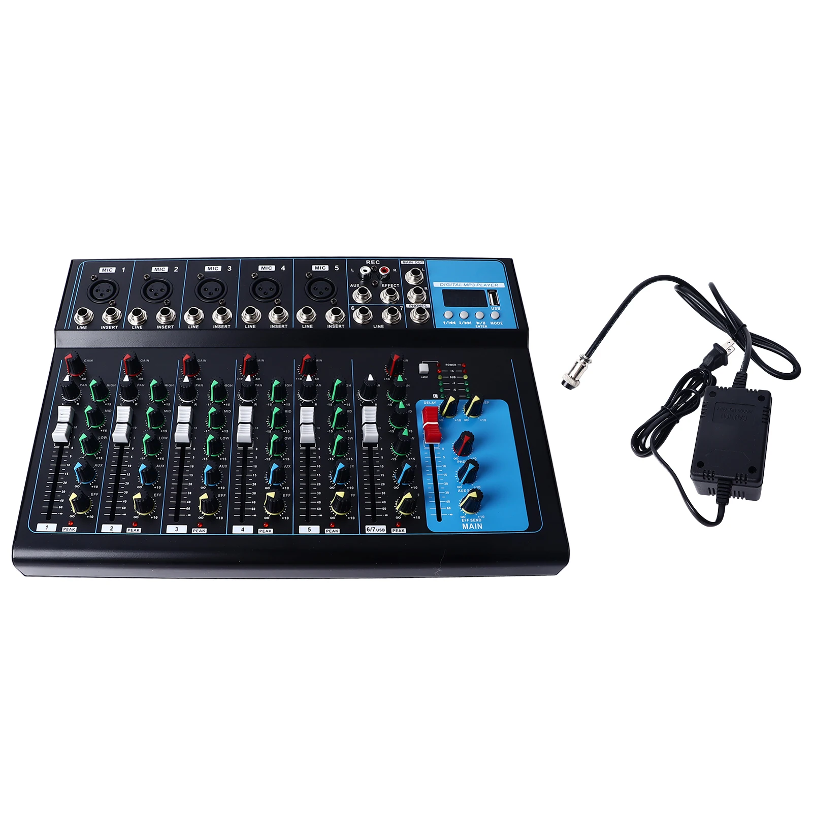 7-Channel-7-Channel-Sound-Mixer-USB-Bluetooth-Clear-Sound-XLR-6-35mm ...