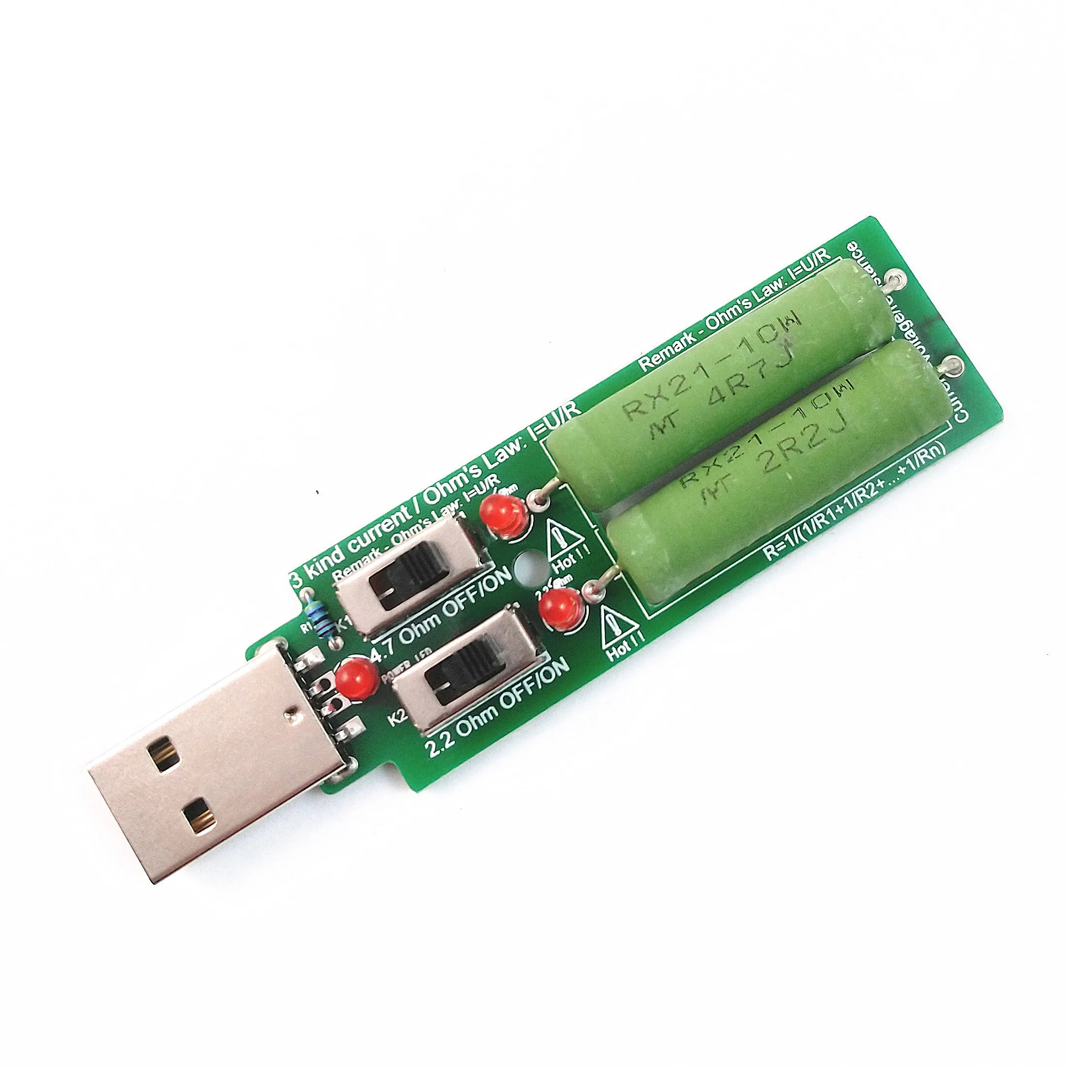 USB-Resistor-DC-Electronic-Load-With-Switch-Adjustable-3-Current-5V-1A ...
