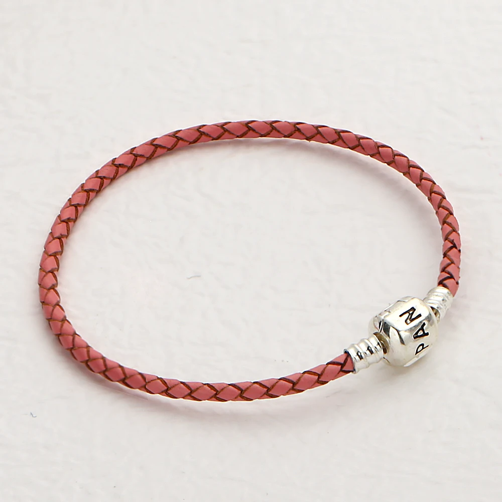 Pulsera de letras de cuerda de cuero rojo de 12 Colores, compatible con ...